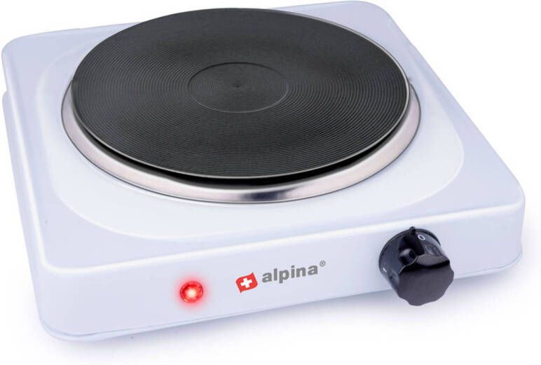 Alpina Elektrische Kookplaat 1 Pit 1500 W Wit - Keukenapparatuur.com