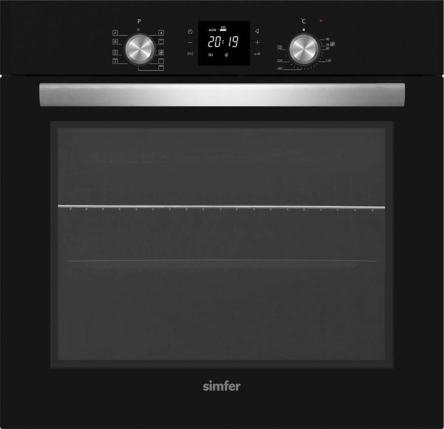 SIMFER SMF-BO6813 Inbouw oven 60 cm Volledig Glazen Voorpaneel 9 Functies Grote digitale timer ...