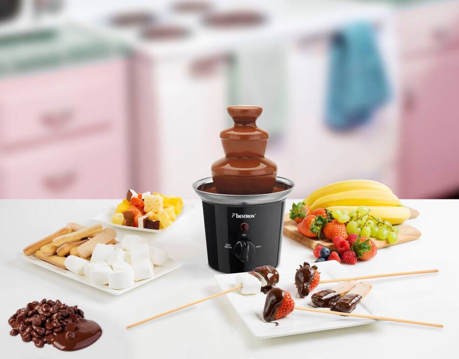 Bestron Chocoladefontein ACF300 Funcooking met 3 etages 60 w zwart ...